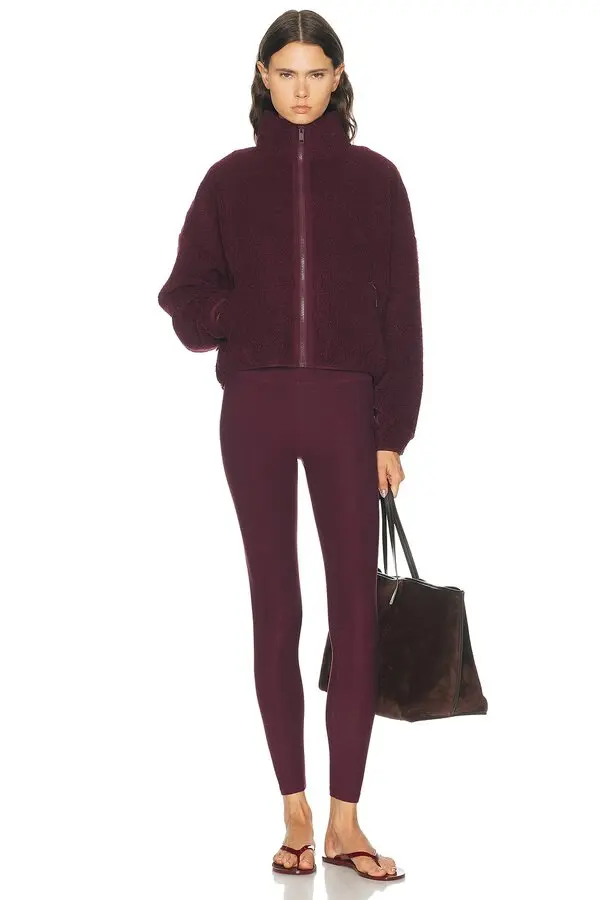Beyond Yoga Unity Zip Jacket In Wine