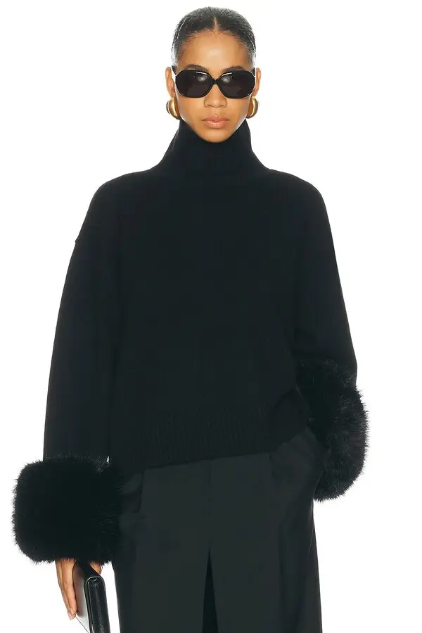 EAVES X Blake Evin Marcia Fur Trim Sweater