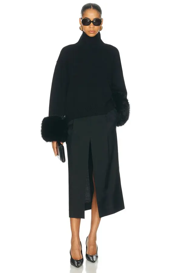 EAVES X Blake Evin Marcia Fur Trim Sweater