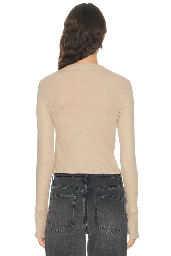 Enza Costa Fine Cashmere Jersey Cardigan In Beige