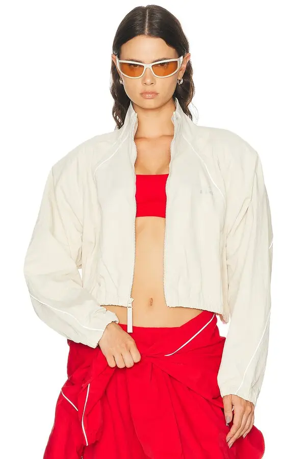 NIKESKIMS Crunchy Nylon Crop Jacket In Cream - Parchment