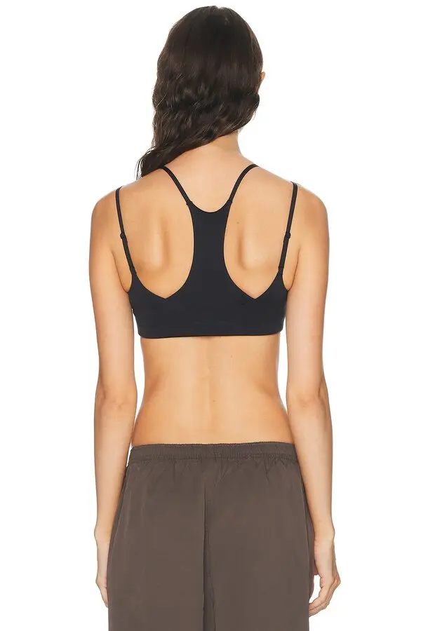 NIKESKIMS Matte Triangle Double Strap Bra In Black