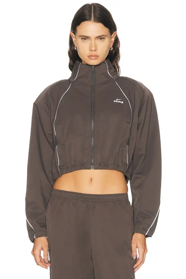 NIKESKIMS Crunchy Nylon Crop Jacket In Charcoal - Boulder