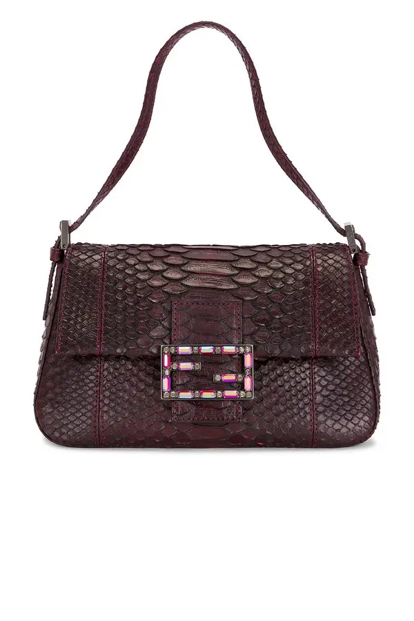 Fendi Vintage Python Baguette Shoulder Bag