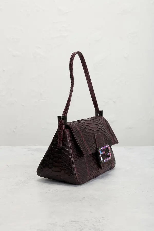 Fendi Vintage Python Baguette Shoulder Bag