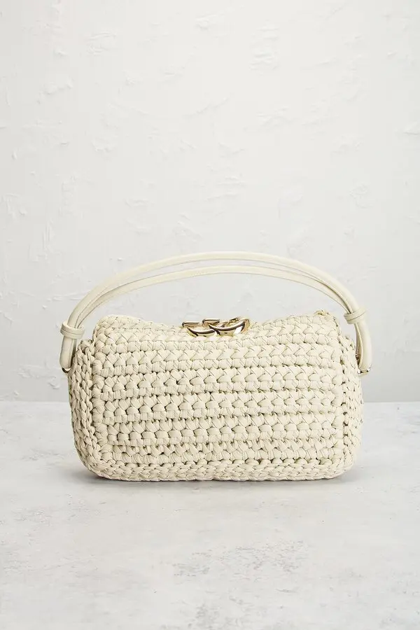 Gucci Braided Gg Marmont Shoulder Bag In Cream