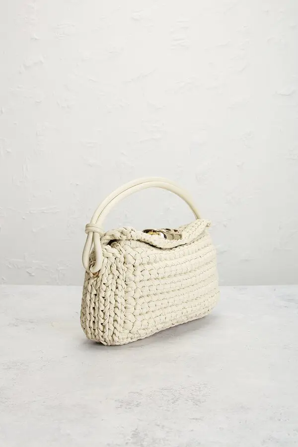 Gucci Braided Gg Marmont Shoulder Bag In Cream