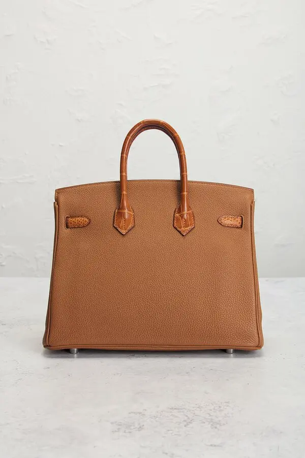 Hermès Alligator & Togo Birkin Touch 30 Handbag In Brown