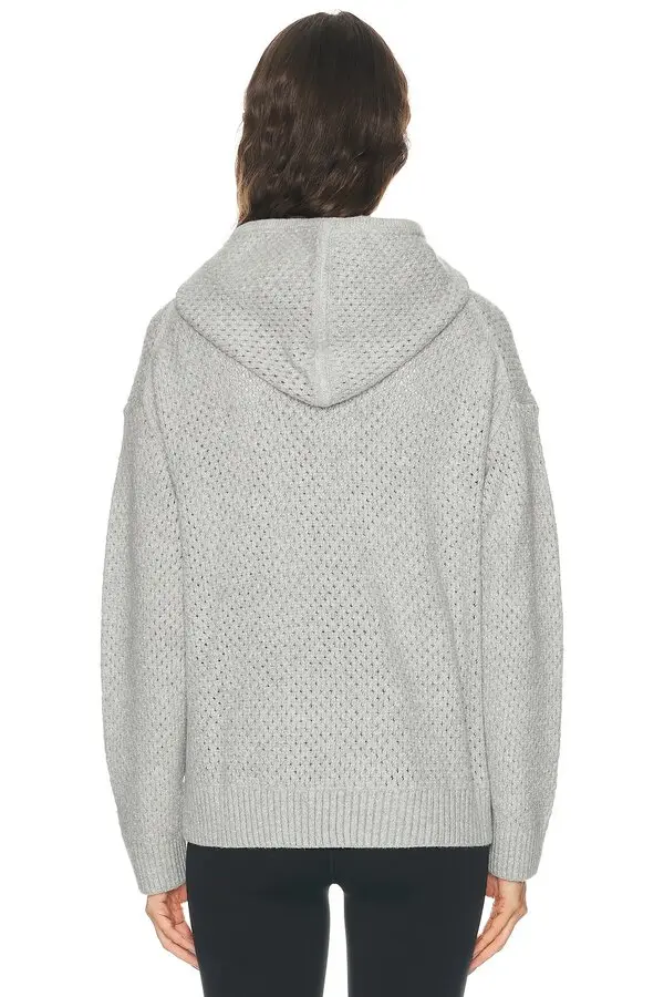 Varley Melchie Relaxed Knit Hoodie In Grey