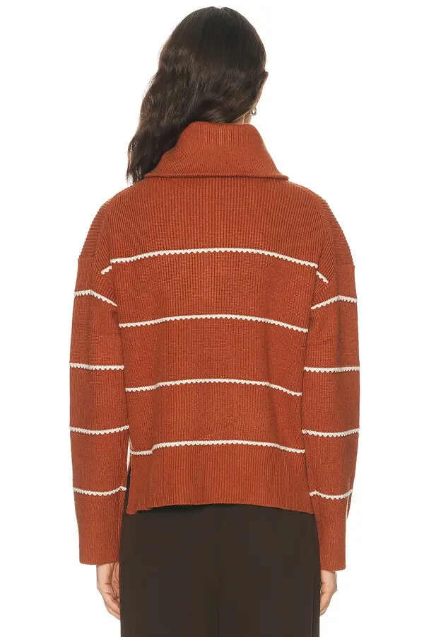 Varley Swanson Half Zip Knit Sweater In Rust