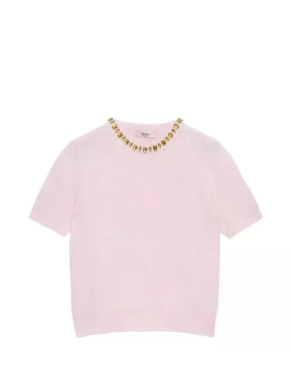 Prada Wool And Cashmere Crew-neck Sweater - Pink