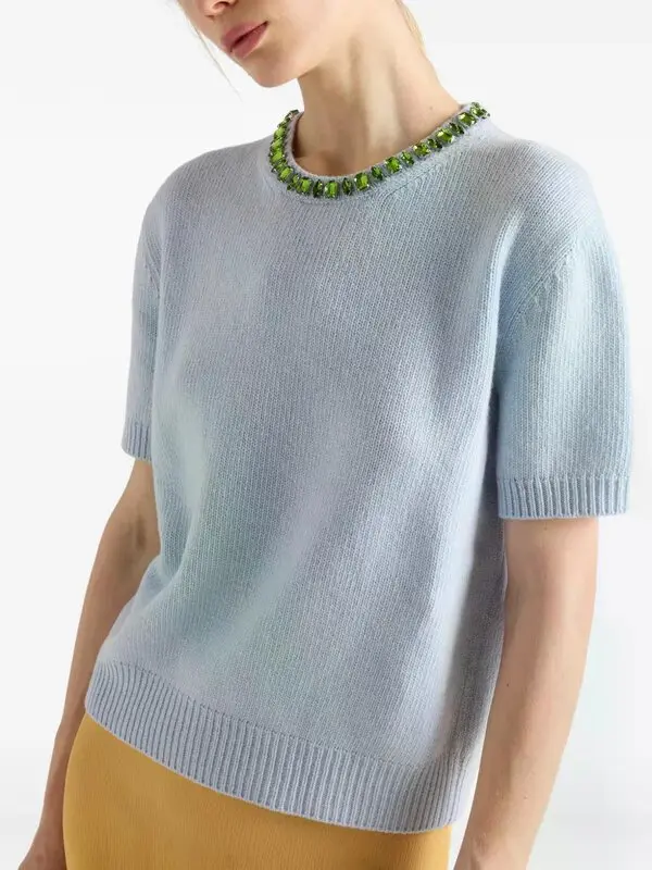 Prada Wool And Cashmere Crew-neck Sweater