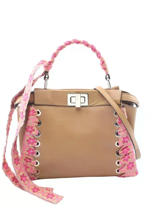 Fendi 2015-2017 Mini Ribbon Whipstitch Peekaboo Satchel