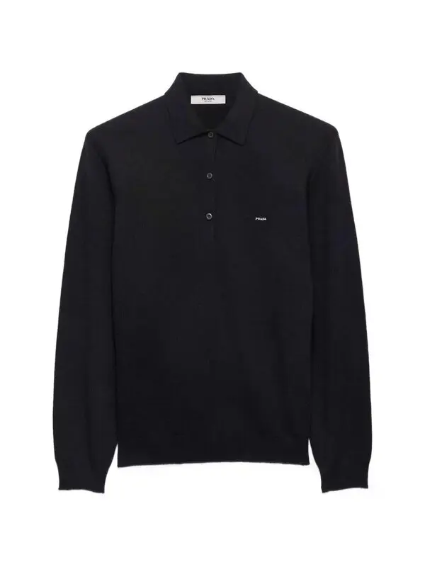 Prada Wool Polo Sweater - Black
