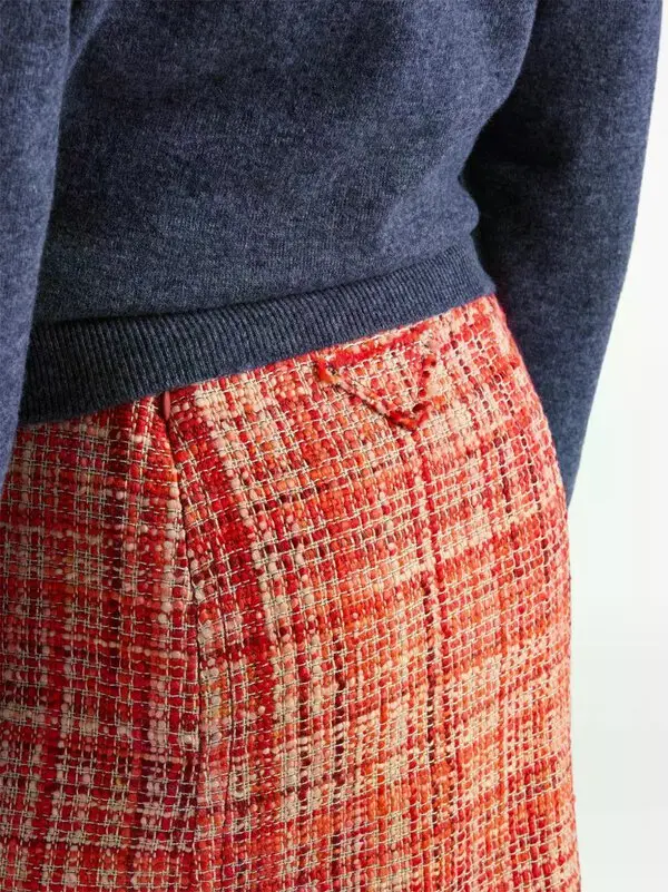 Prada Tweed Midi Skirt