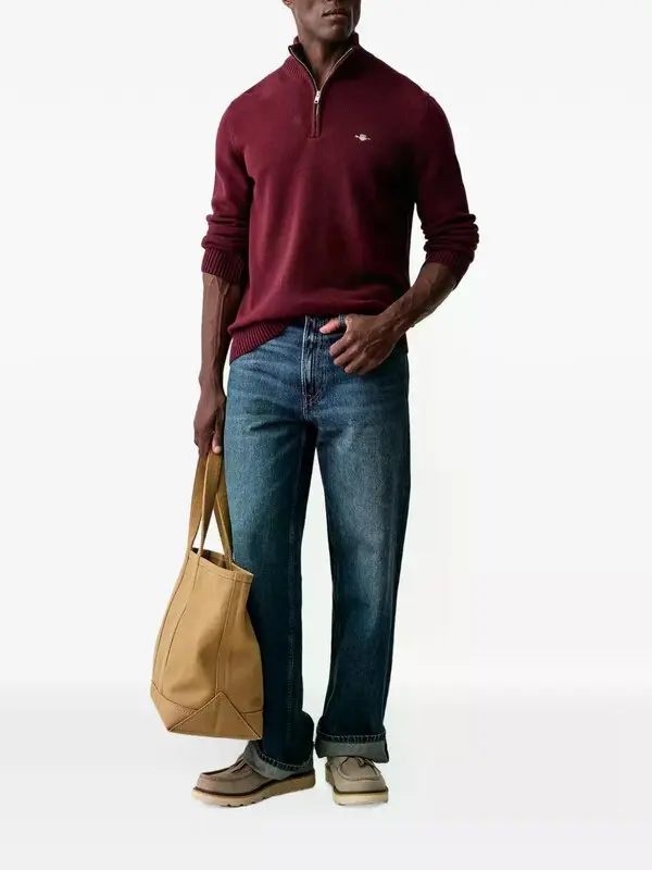 Gant Half-zip Embroidered-logo Sweater