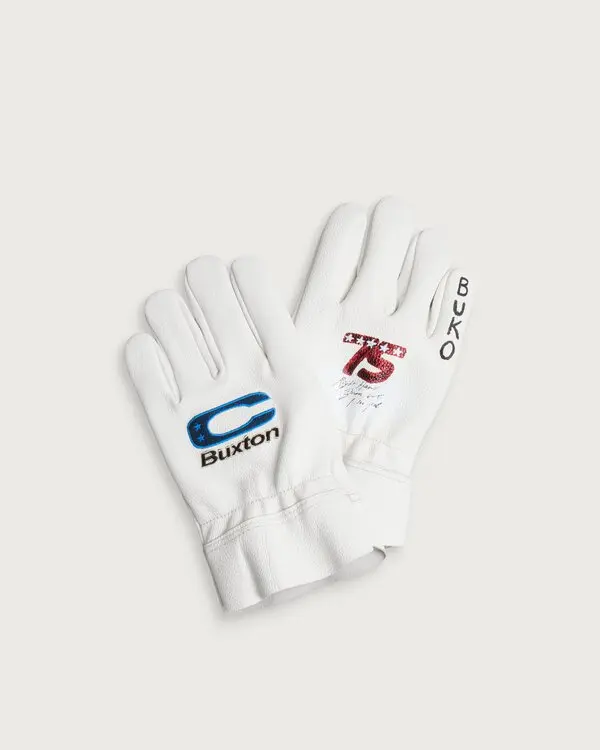 COLE BUXTON Vintage Racing Gloves - White