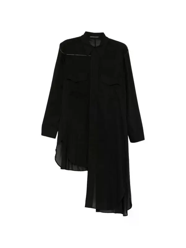 Yohji Yamamoto Asymmetric Shirt Dress - Black