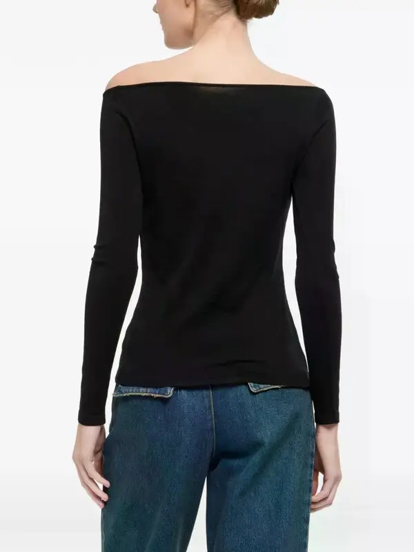 Elie Saab Off-shoulder Knitted Long-sleeved T-shirt