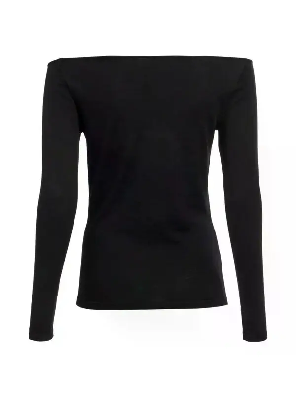 Elie Saab Off-shoulder Knitted Long-sleeved T-shirt