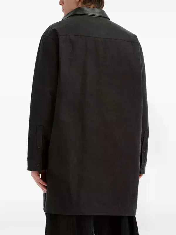 Yohji Yamamoto Toggle-fastening Leather-collar Duffle Coat
