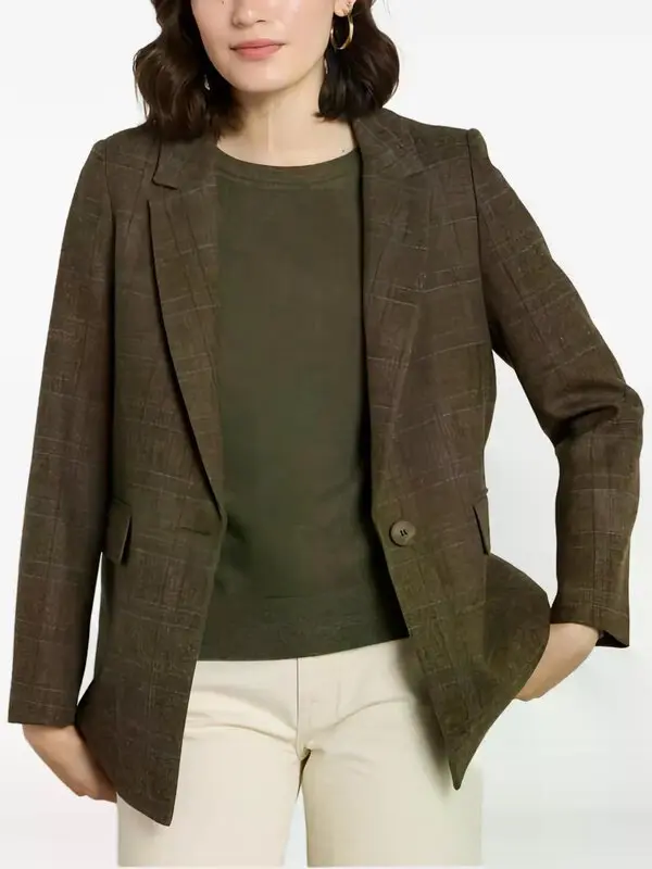 Maison123 Tartan-check Single-breasted Blazer - Green