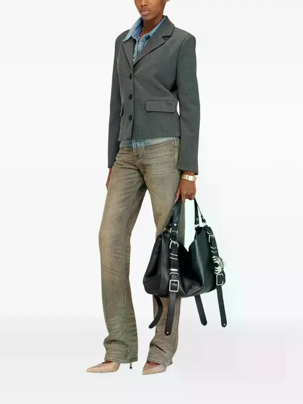 DIESEL® Cropped Blazer With Denim-trimmed Collar