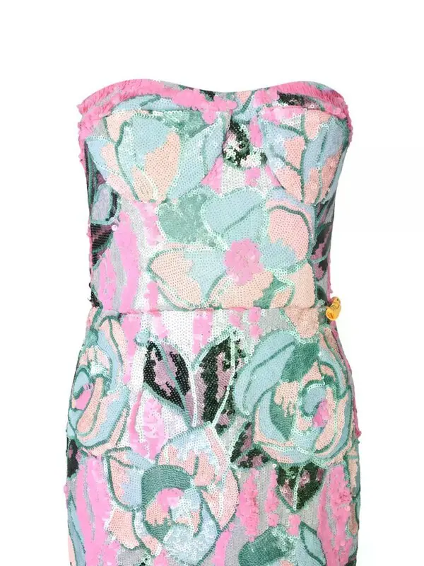 BRONX AND BRONCO Calypso Sequin-embellished Strapless Maxi Dress