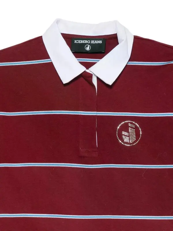 Iceberg Striped Crystal-embellished Polo Shirt