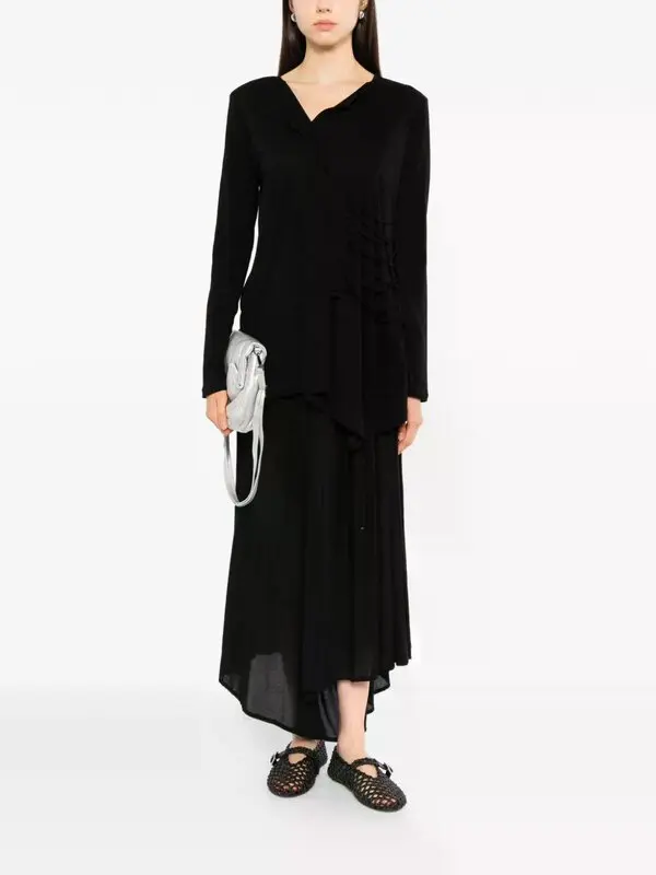 Yohji Yamamoto Lace-up Long-sleeve T-shirt