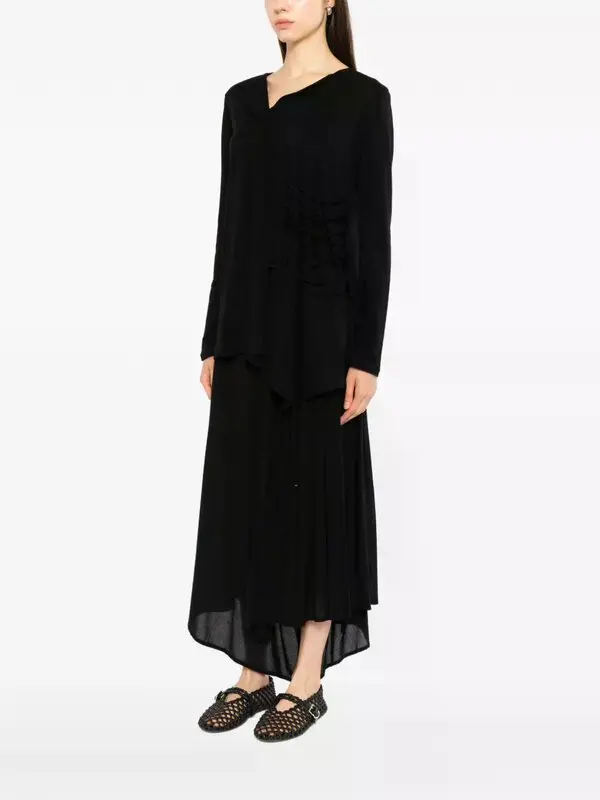 Yohji Yamamoto Lace-up Long-sleeve T-shirt