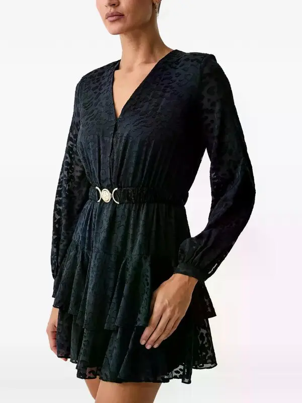 Guess Clarisse Belted Animal-pattern Mini Dress