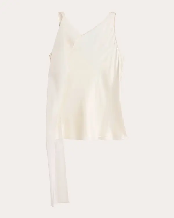 Helmut Lang Silk Asymmetric Scarf Sleeveless Top