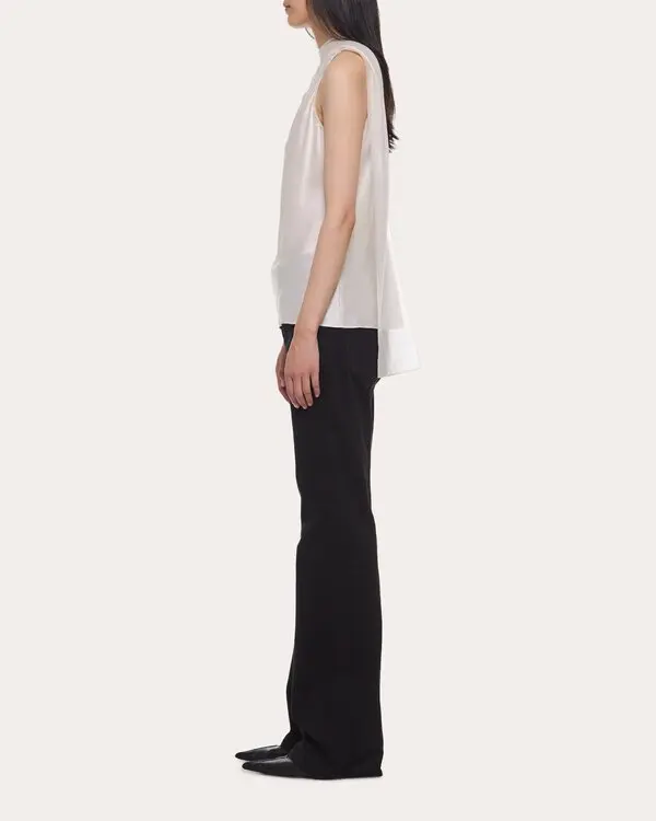 Helmut Lang Silk Asymmetric Scarf Sleeveless Top