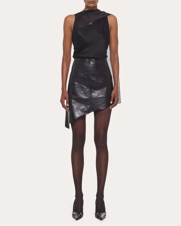 Helmut Lang Silk Asymmetric Scarf Sleeveless Top