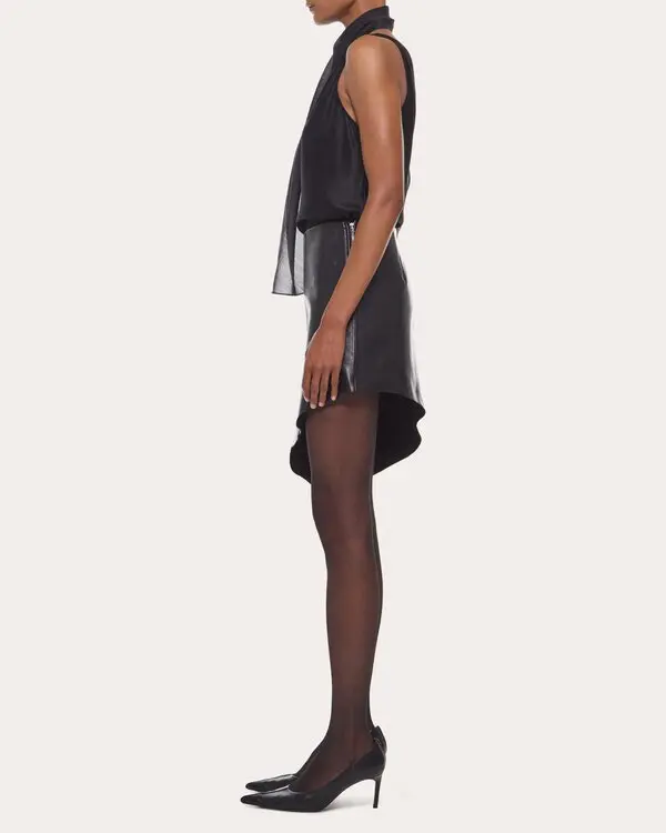 Helmut Lang Silk Asymmetric Scarf Sleeveless Top