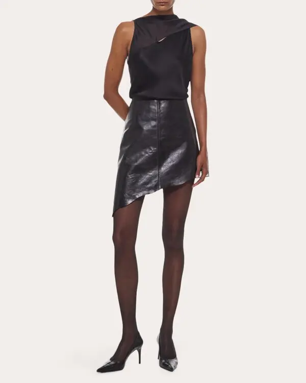 Helmut Lang Silk Asymmetric Scarf Sleeveless Top