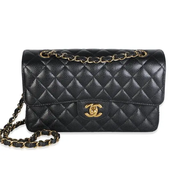 Chanel Quilted Caviar Classic Double Flap Bag - Black