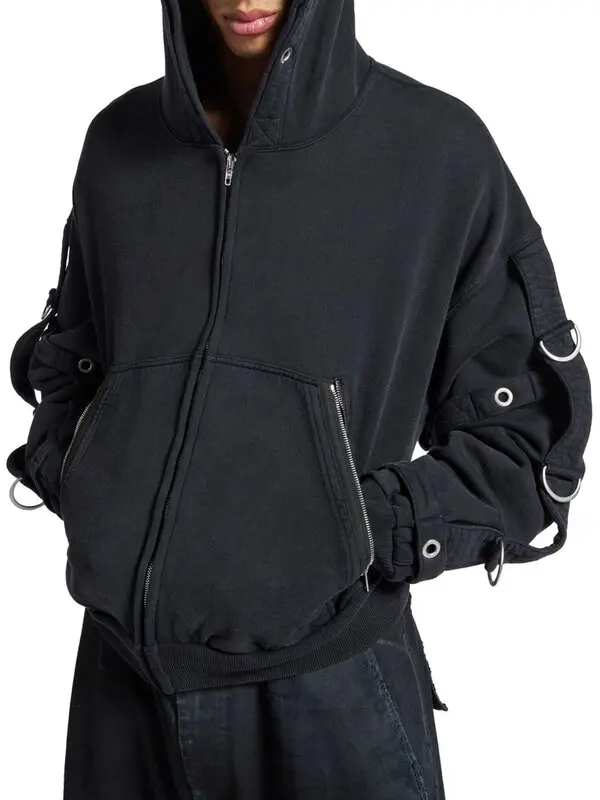 Balenciaga D-ring Cargo Zip-up Hoodie