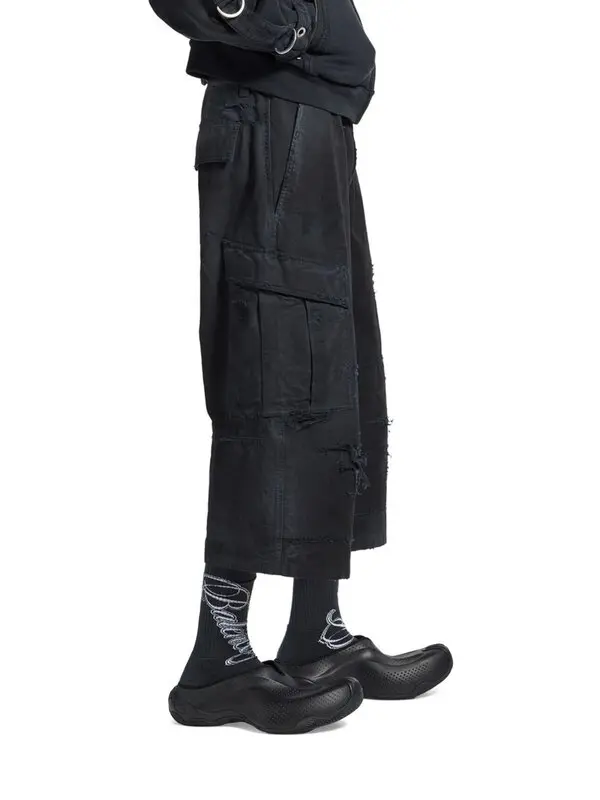 Balenciaga Cropped Cargo Pants - Black