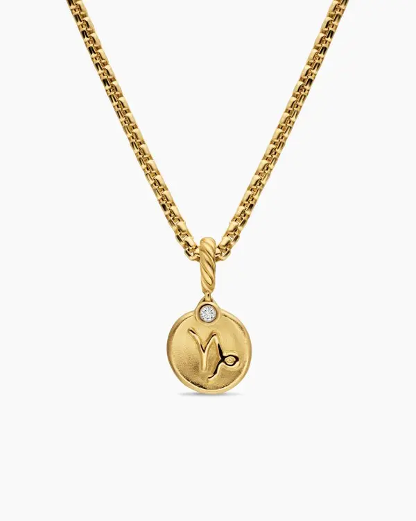 David Yurman Petite Capricorn Amulet In 18k Yellow Gold With - Diamond