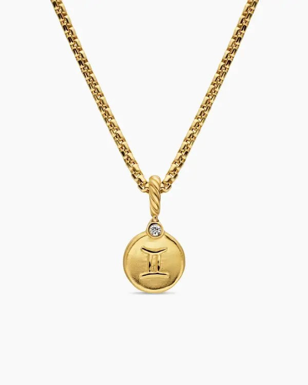 David Yurman Petite Gemini Amulet In 18k Yellow Gold With - Diamond