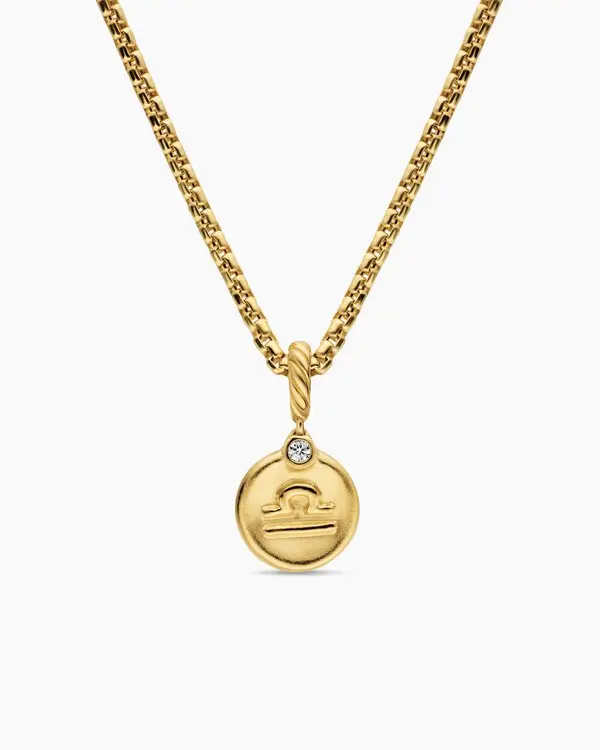 David Yurman Petite Libra Amulet In 18k Yellow Gold With - Diamond