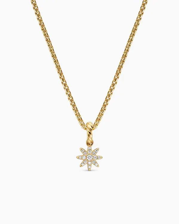 David Yurman Petite Starburst Amulet In 18k Yellow Gold With Diamonds - Diamond