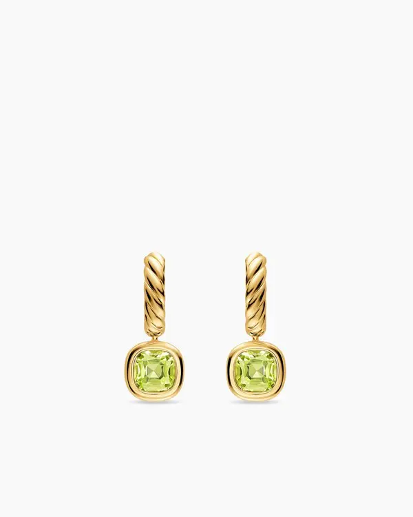 David Yurman Dy Mercer® Color Drop Earrings In 18k Yellow Gold With - Peridot