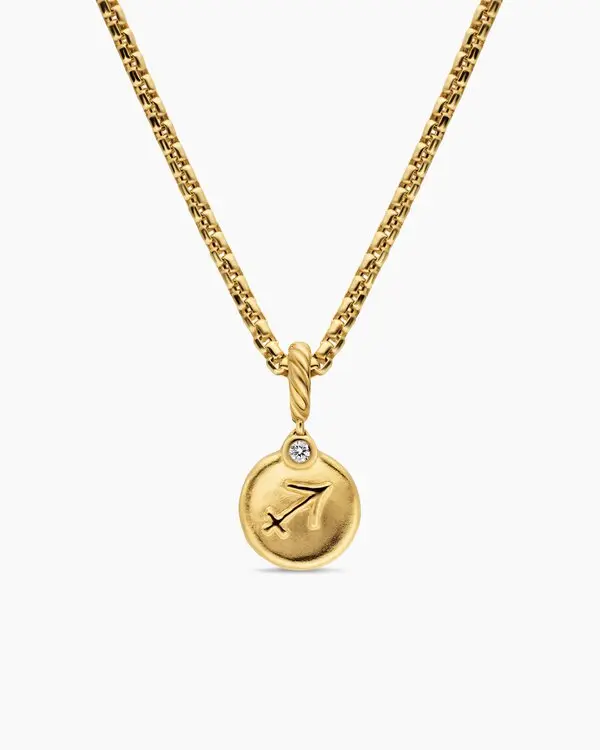 David Yurman Petite Sagittarius Amulet In 18k Yellow Gold With - Diamond