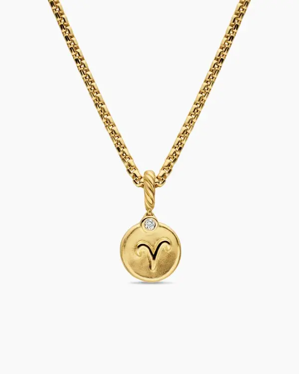 David Yurman Petite Aries Amulet In 18k Yellow Gold With - Diamond