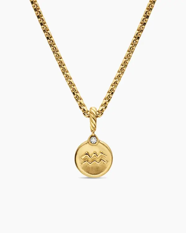 David Yurman Petite Aquarius Amulet In 18k Yellow Gold With - Diamond