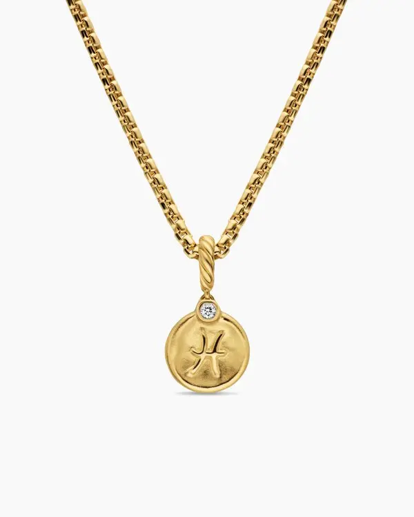David Yurman Petite Pisces Amulet In 18k Yellow Gold With - Diamond