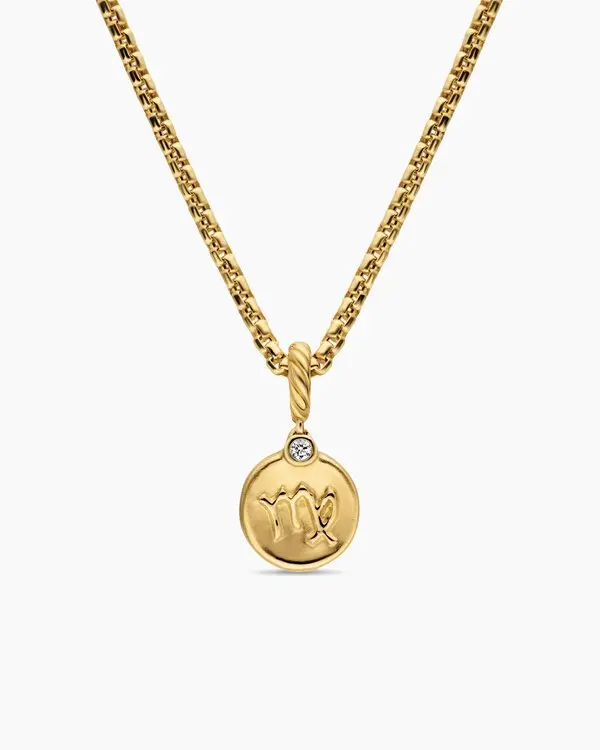 David Yurman Petite Virgo Amulet In 18k Yellow Gold With - Diamond